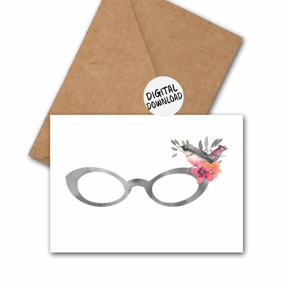 Eyeglass Printable Greeting Card for Optometrist / Optician - Etsy