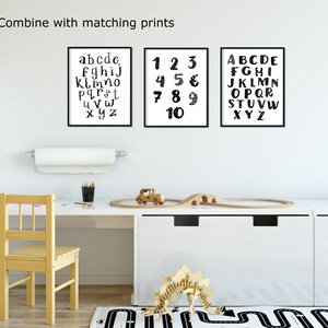 Educational Alphabet Nursery / Classroom Printable - Scandinavian Black ...