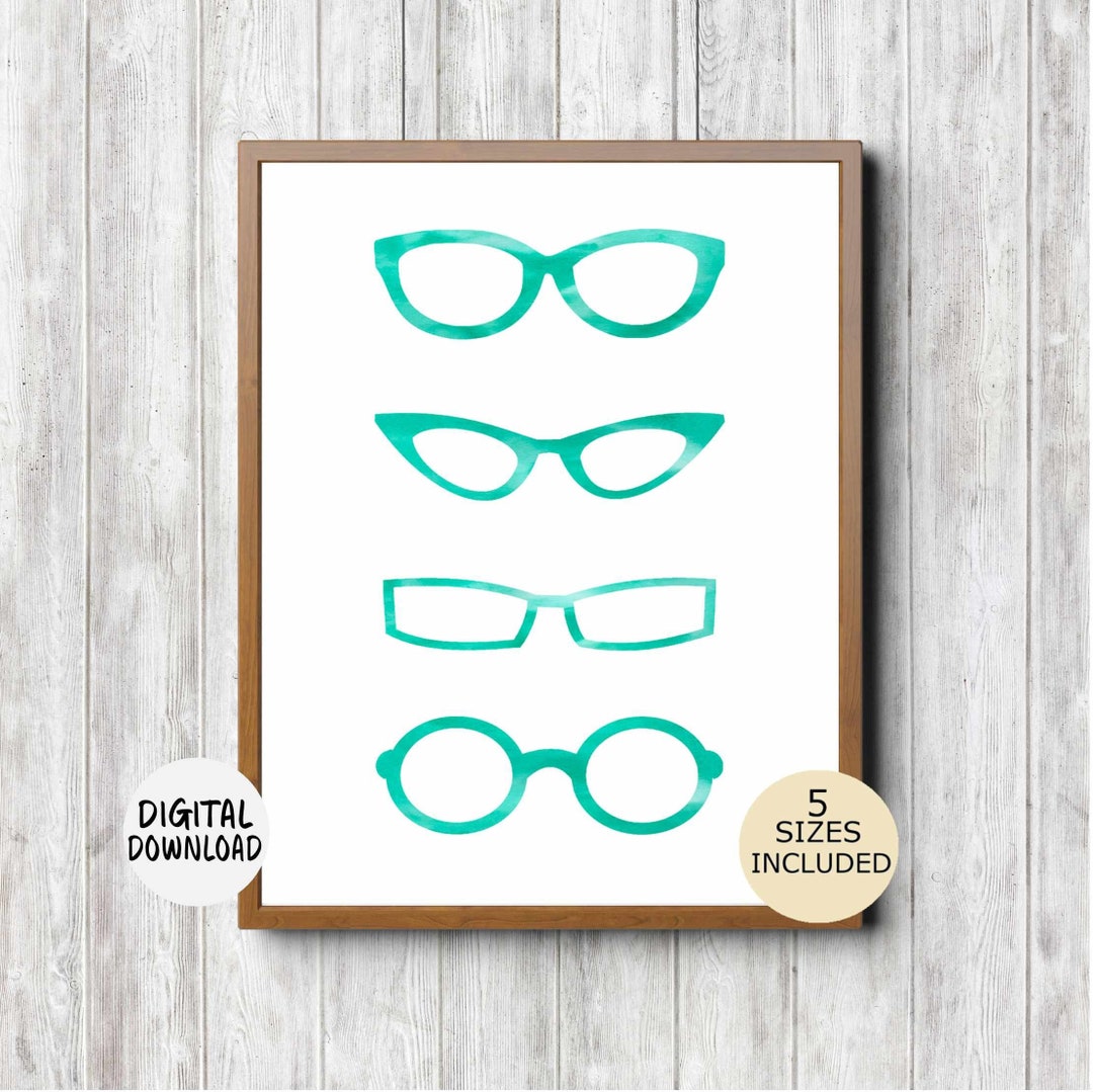 Eyeglasses Wall Art Printable - Eye Doctor Gift - Optometrist ...