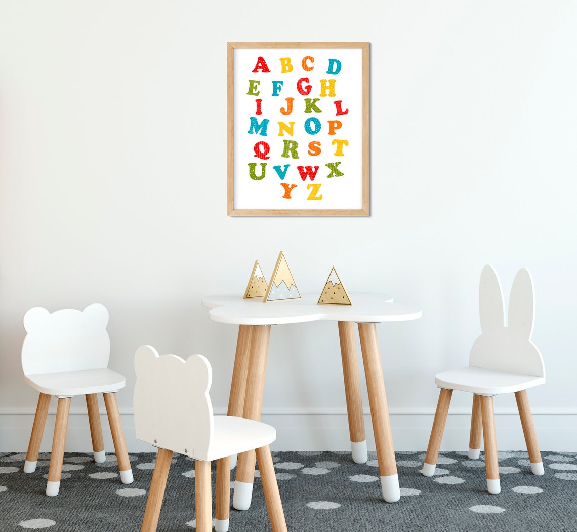Bright Alphabet Printable Kids Room /nursery Art Colorful - Etsy