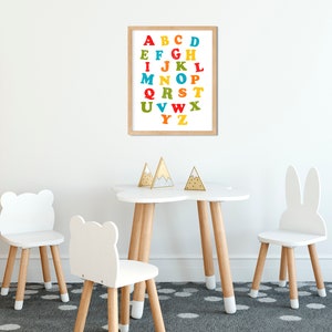 Bright Alphabet Printable Kids Room /nursery Art - Colorful ABC Letters ...