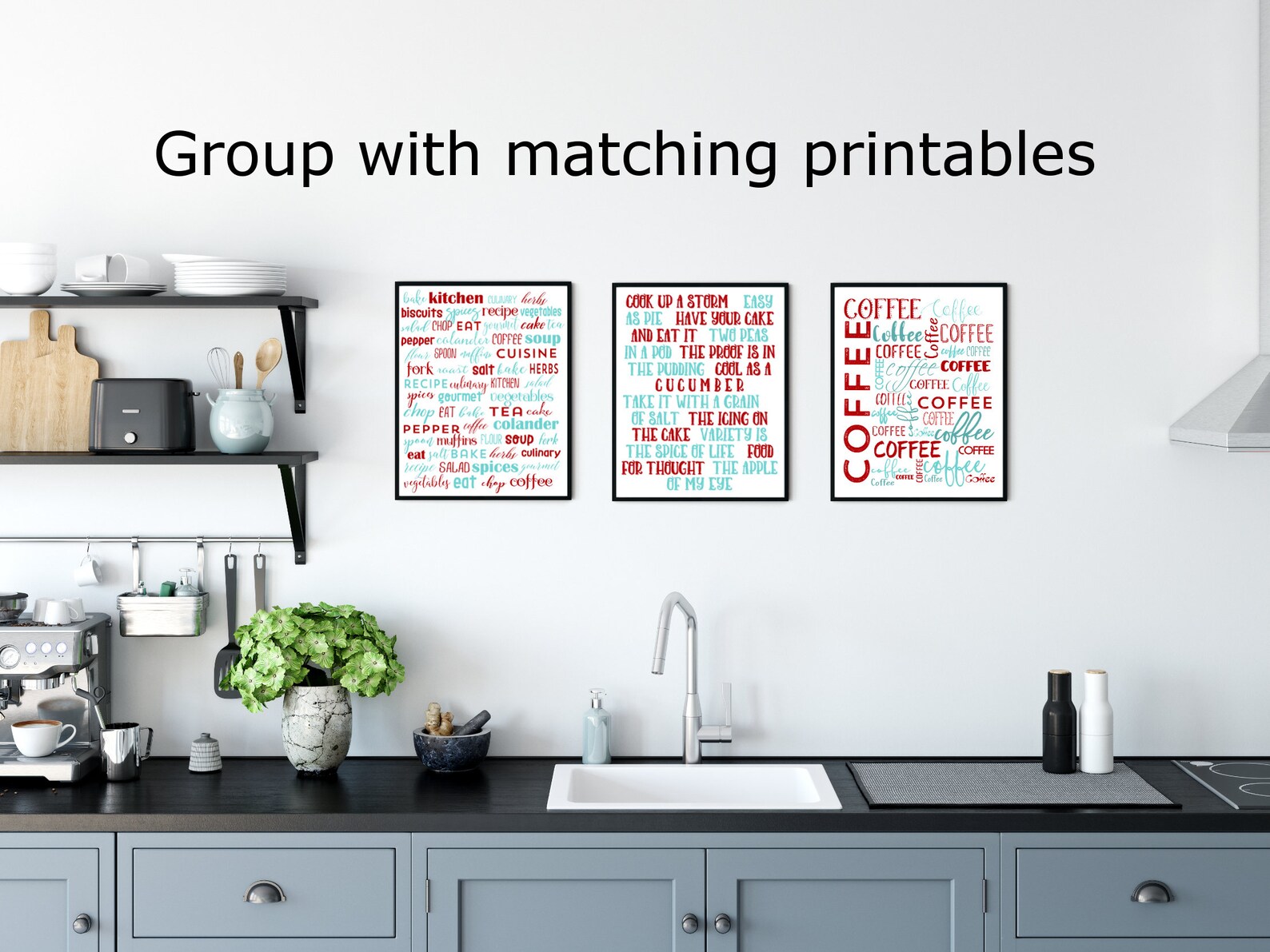 Food Sayings / Idioms Printable Kitchen Wall Art Restaurant | Etsy