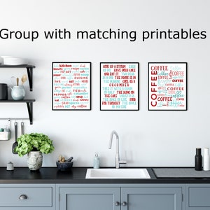 Food Sayings / Idioms Printable Kitchen Wall Art - Restaurant Decor ...