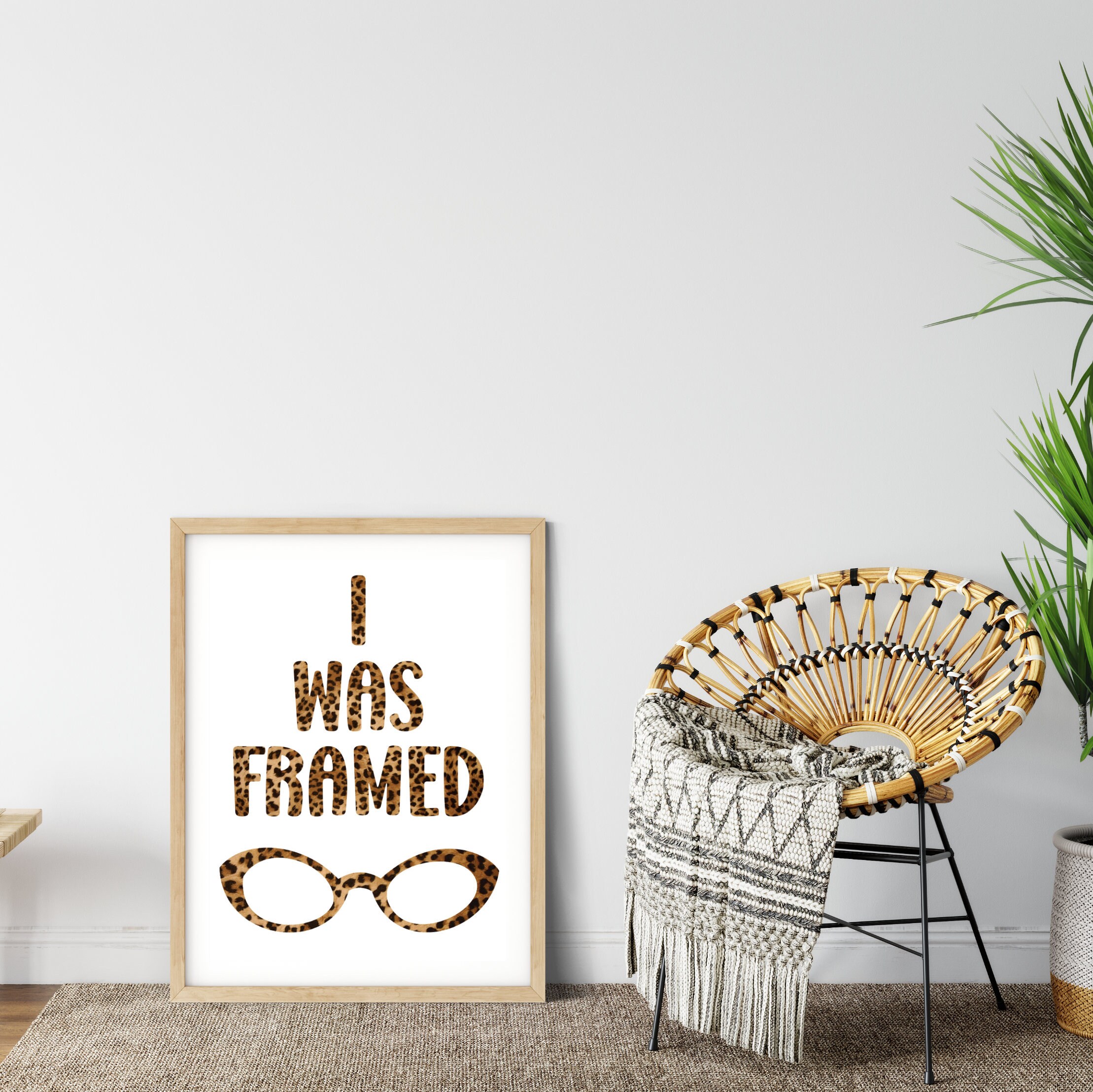Optometry Wall Art With Retro Eye Glasses & I Was Framed Pun Quote, Eye ...