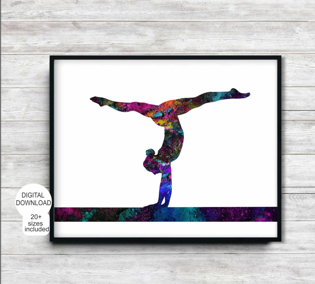 Gymnastics Wall Room Decor for Girls - Female Gymnast on Balance Beam ...