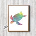 Colorful Nautical Printable Wall Art Watercolor Sea Turtle Nursery ...
