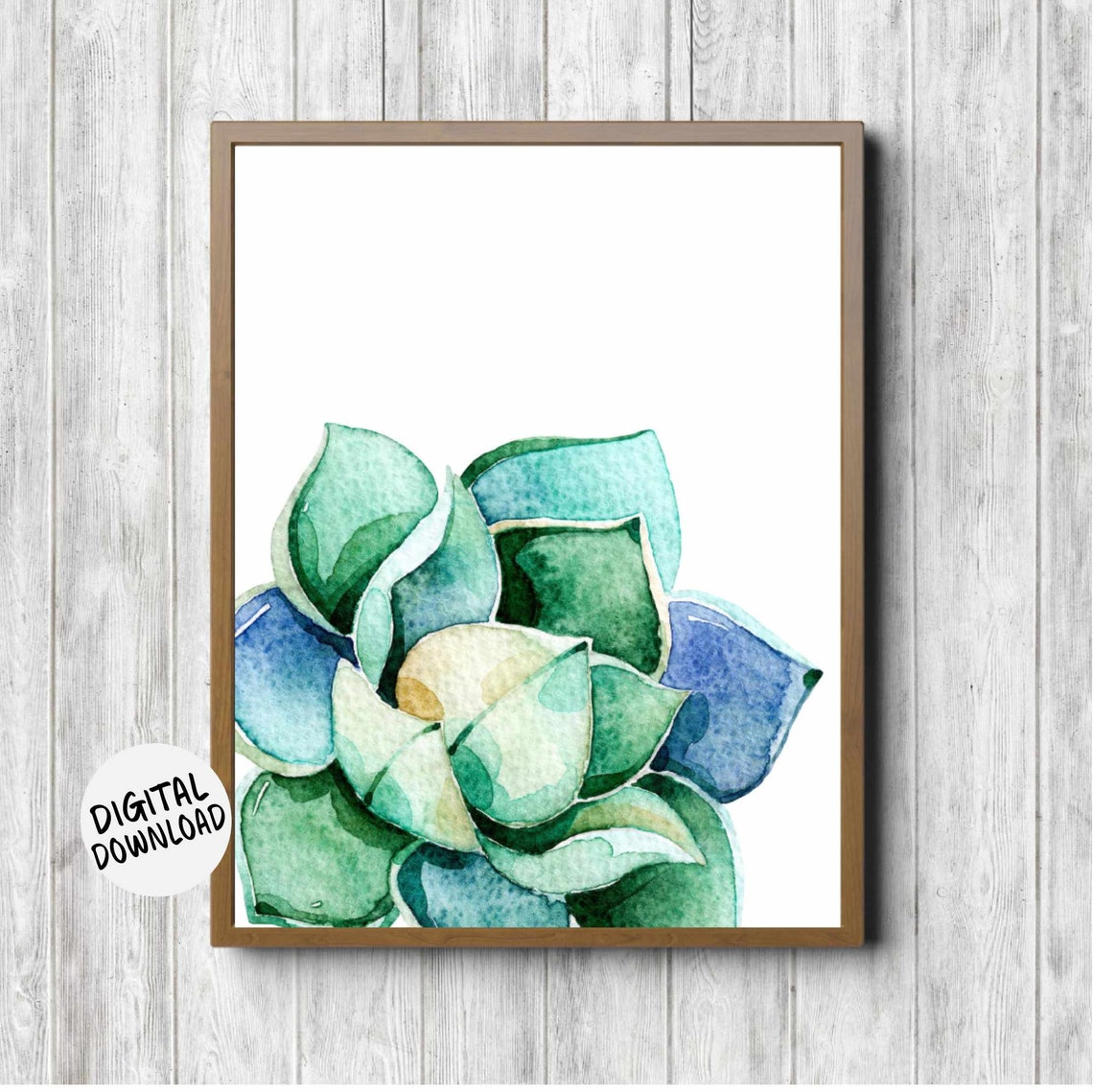 Printable Succulent Poster Watercolor Plant Print - Etsy
