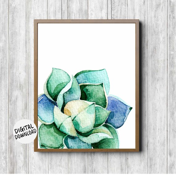 Printable Succulent Poster Watercolor Plant Print | Etsy