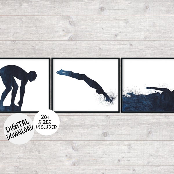 Swimming Poster - Etsy