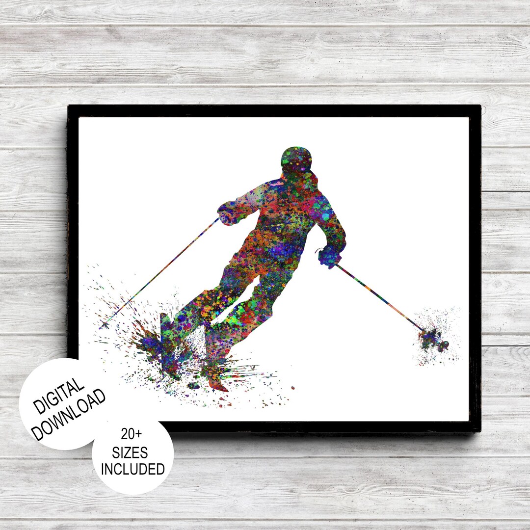 Snow Ski Poster Mancave Decor, Skiing Wall Art for Teen Boys / Kids ...