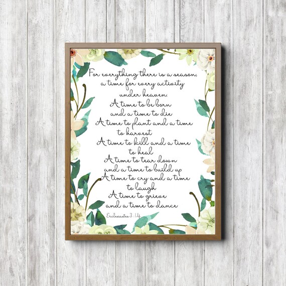 Ecclesiastes 3 : 1 4 Scripture Wall Art Printable | Etsy
