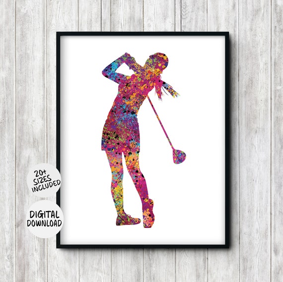 Female Golf Art Print Womens Golf Gift for Wife / Girlfriend - Etsy