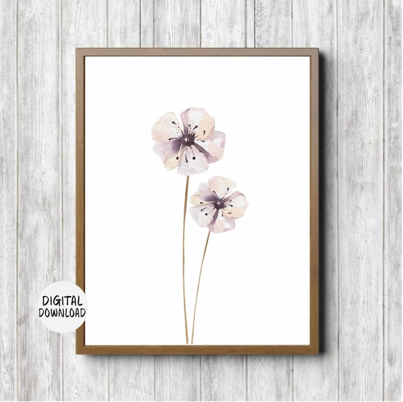 Rustic Flowers / Floral Printable Art Simple Wall Art | Etsy