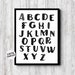 Educational Alphabet Nursery / Classroom Printable Scandinavian Black ...