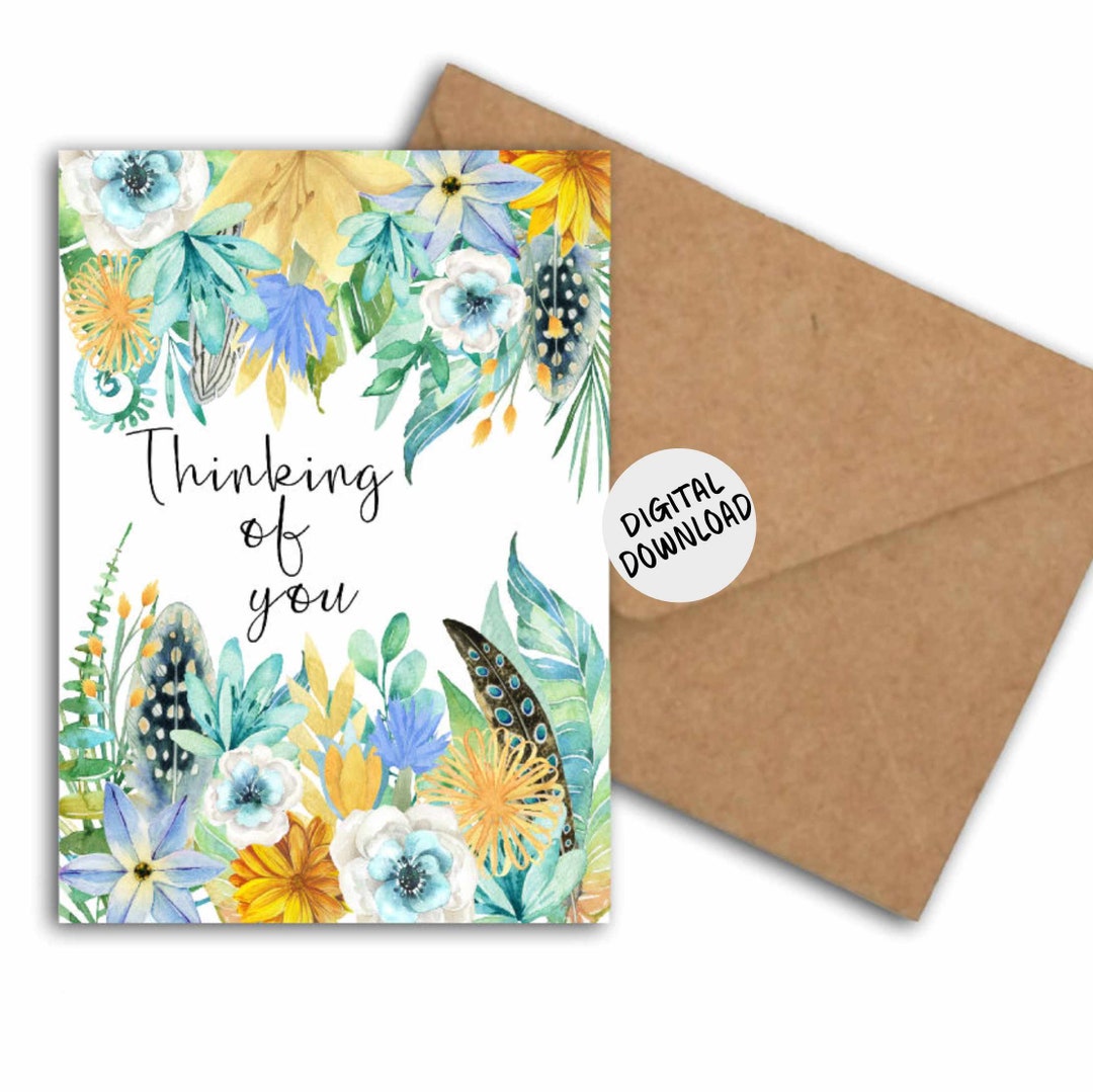 Thinking of You Printable Greeting Card - Friendship/ Encouragement ...