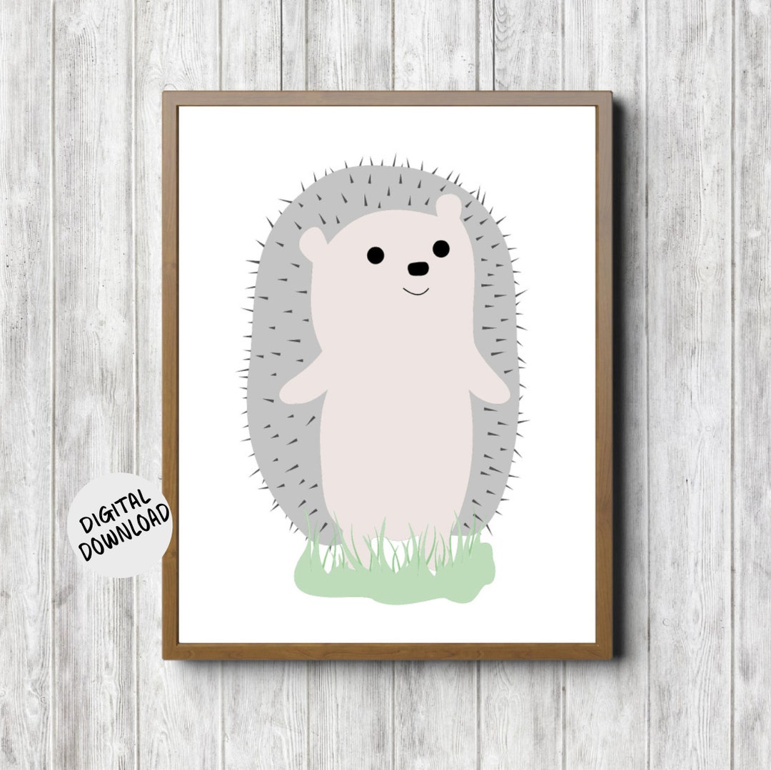 Printable Cute Hedgehog Art for Boys / Girls Nursery - Etsy