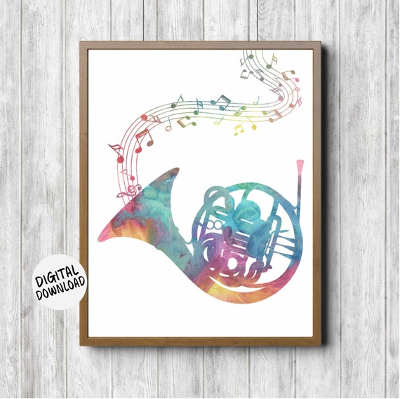 Printable Music Instrument Teacher Gift Watercolor French | Etsy
