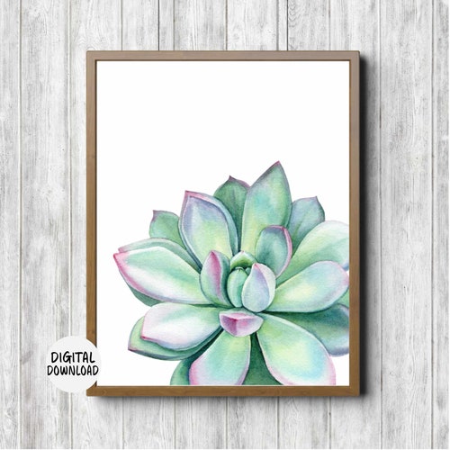 Printable Succulent Poster Watercolor Plant Print - Etsy