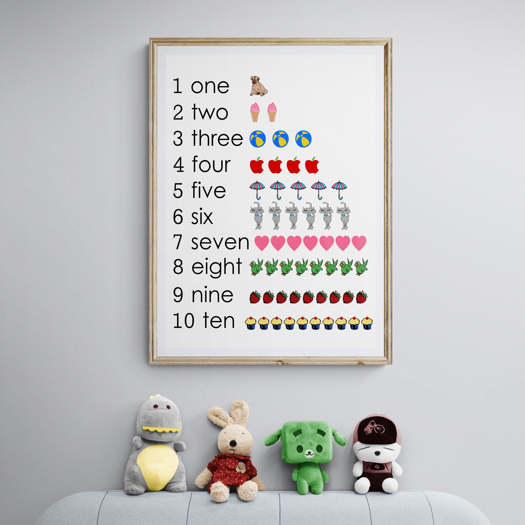 Printable Numbers Chart for Nursery / Kids Room /classroom - 1 - 10 ...