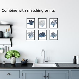 8 X 10 Navy Sea Coral / Seaweed Printable Wall Art Set of 3 ...