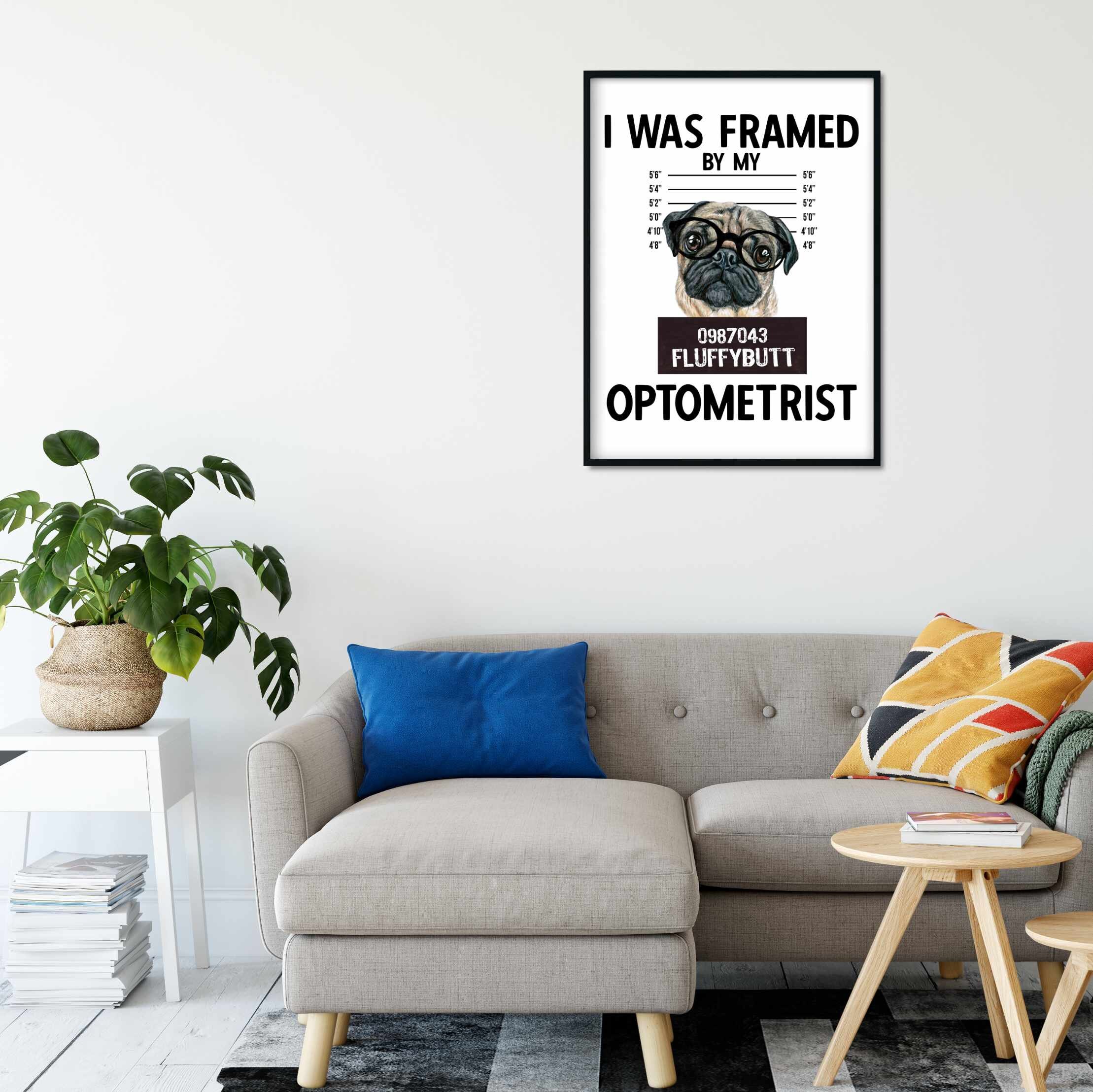 Printable Hipster Pug Dog in Glasses Wall Art Optometry Pun - Etsy