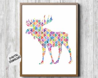 Geometric Moose - Etsy