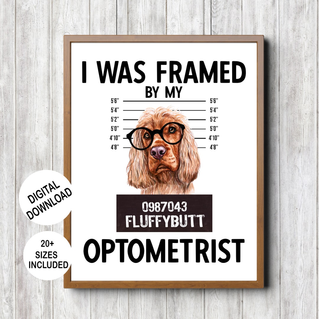 English Cocker Spaniel Printable Wall Art, Dog Wearing Glasses With I ...