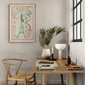 Retro Paris Travel Poster, Paris Theme Pastel Nursery Art, French ...