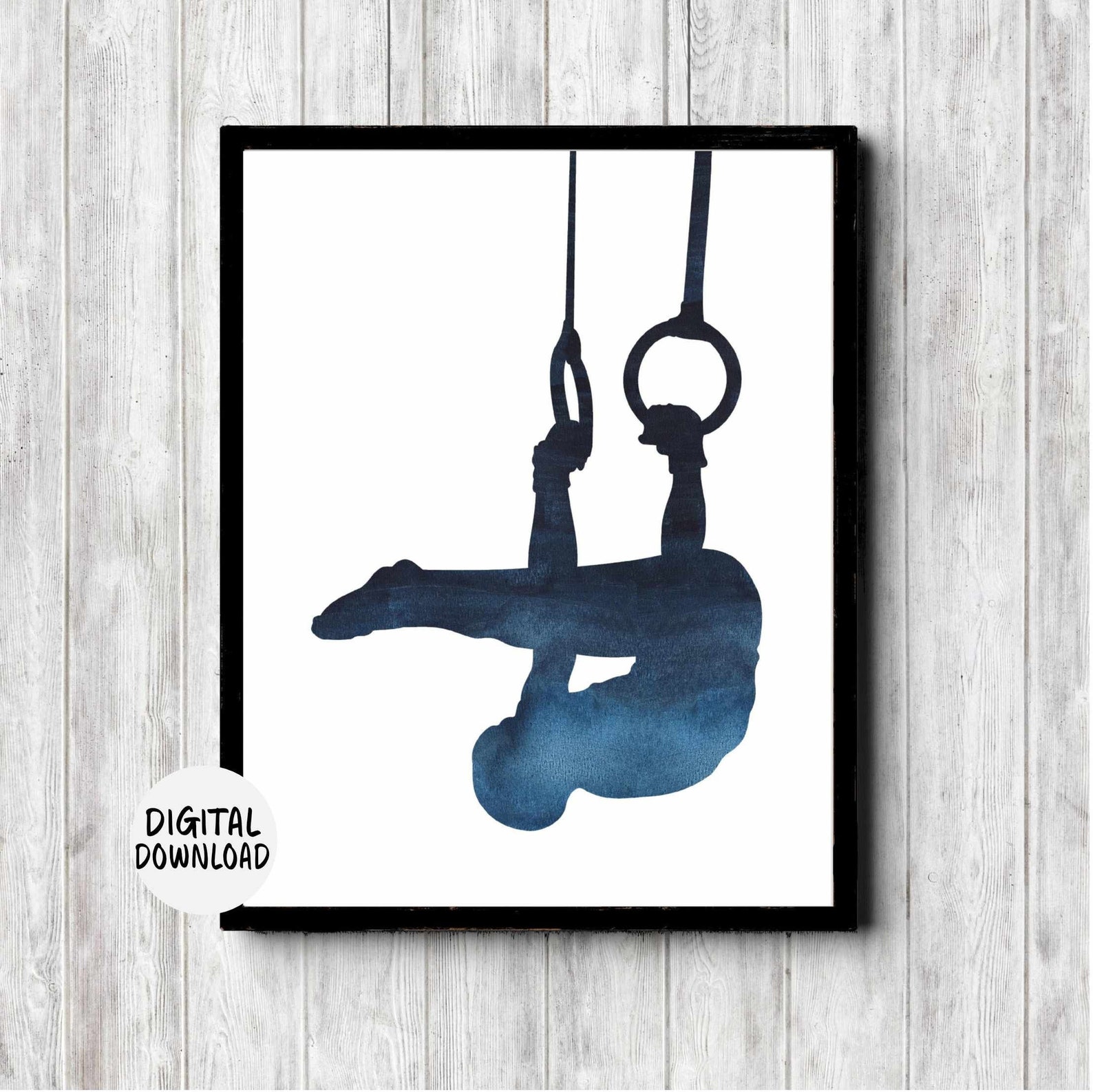 Male Gymnast on Still Rings Printable Wall Art Gymnastics - Etsy