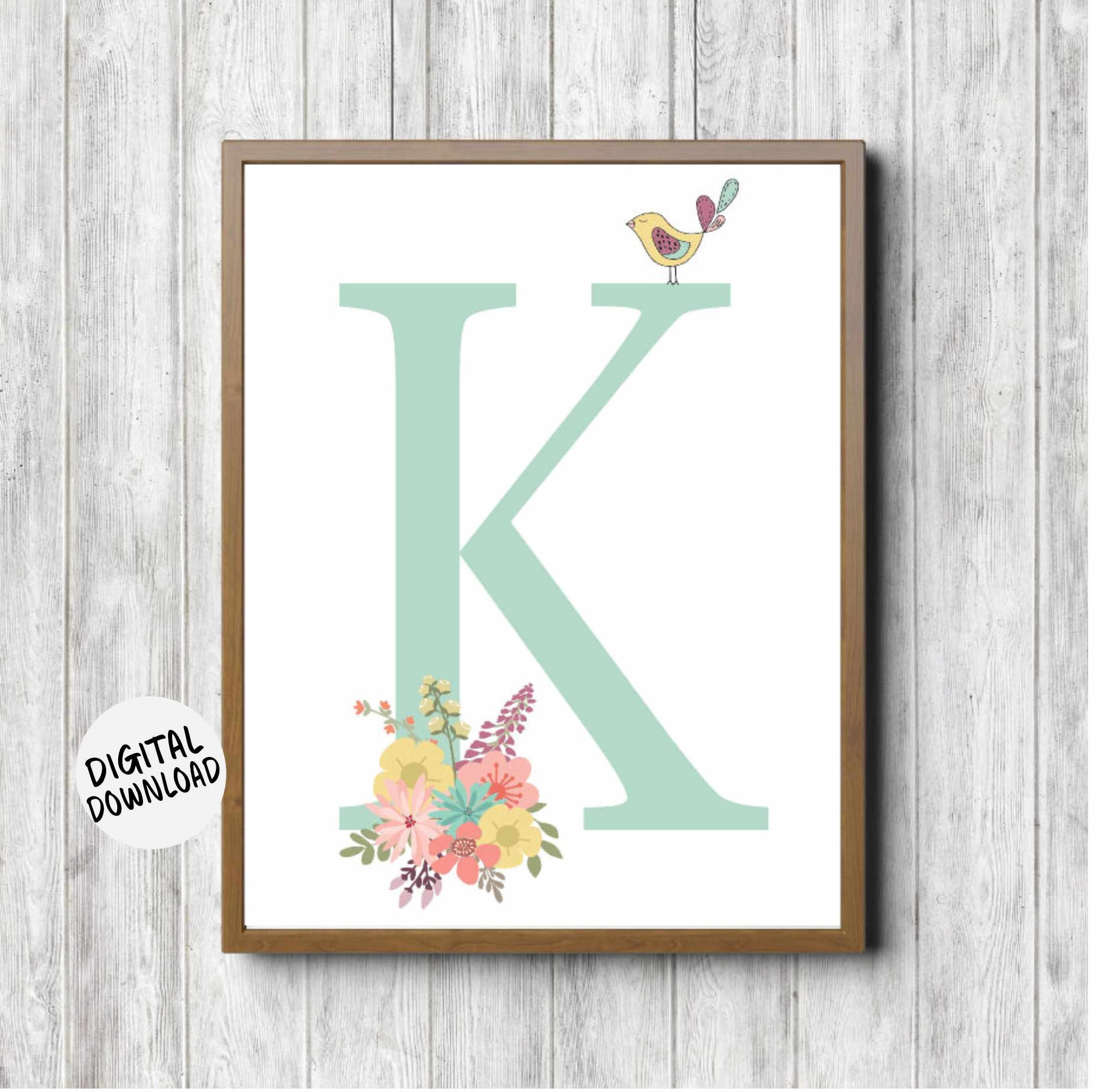 Monogram Letters To Print K