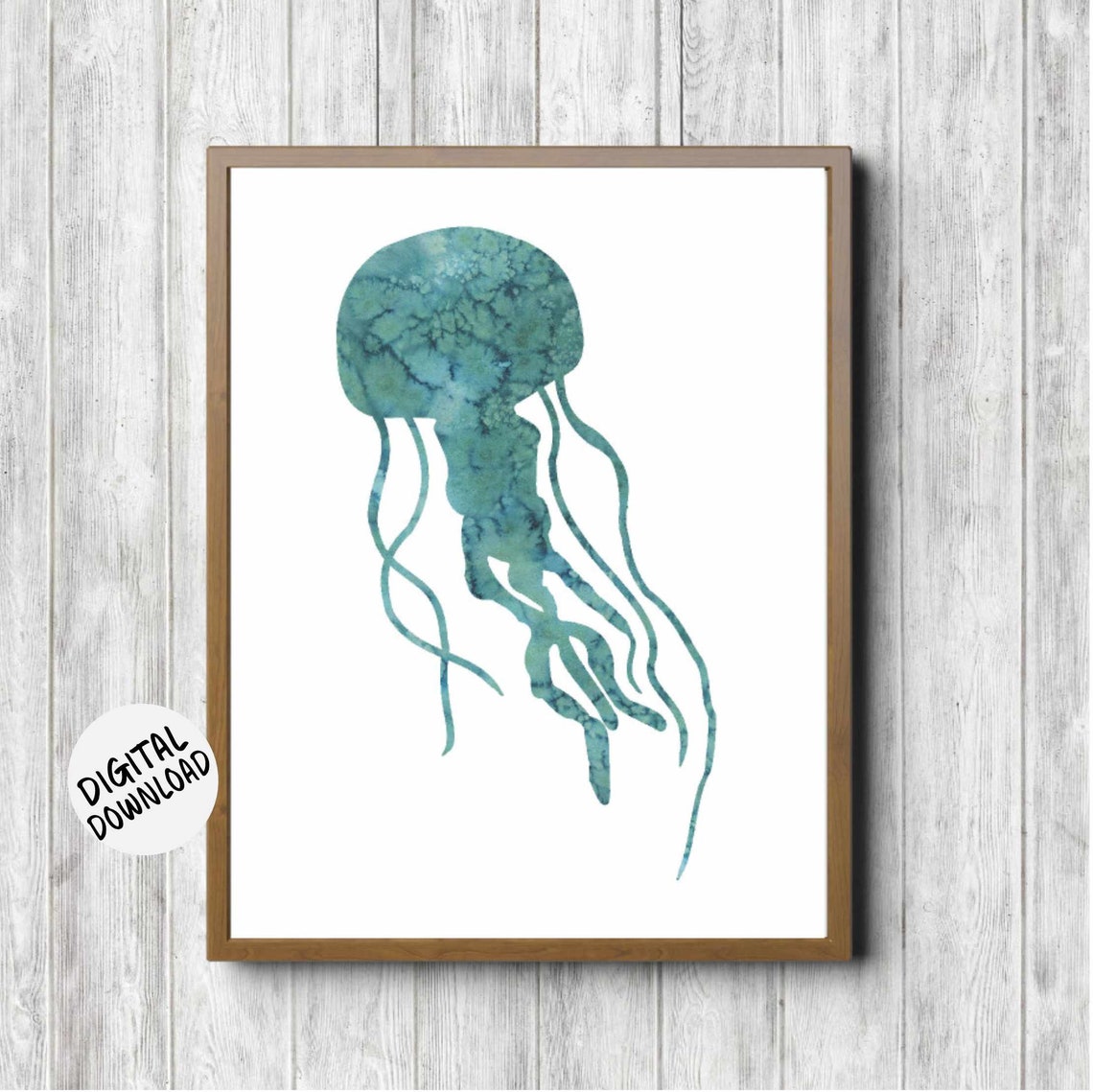 Printable Watercolor Jellyfish Nursery Poster Sealife Girls - Etsy