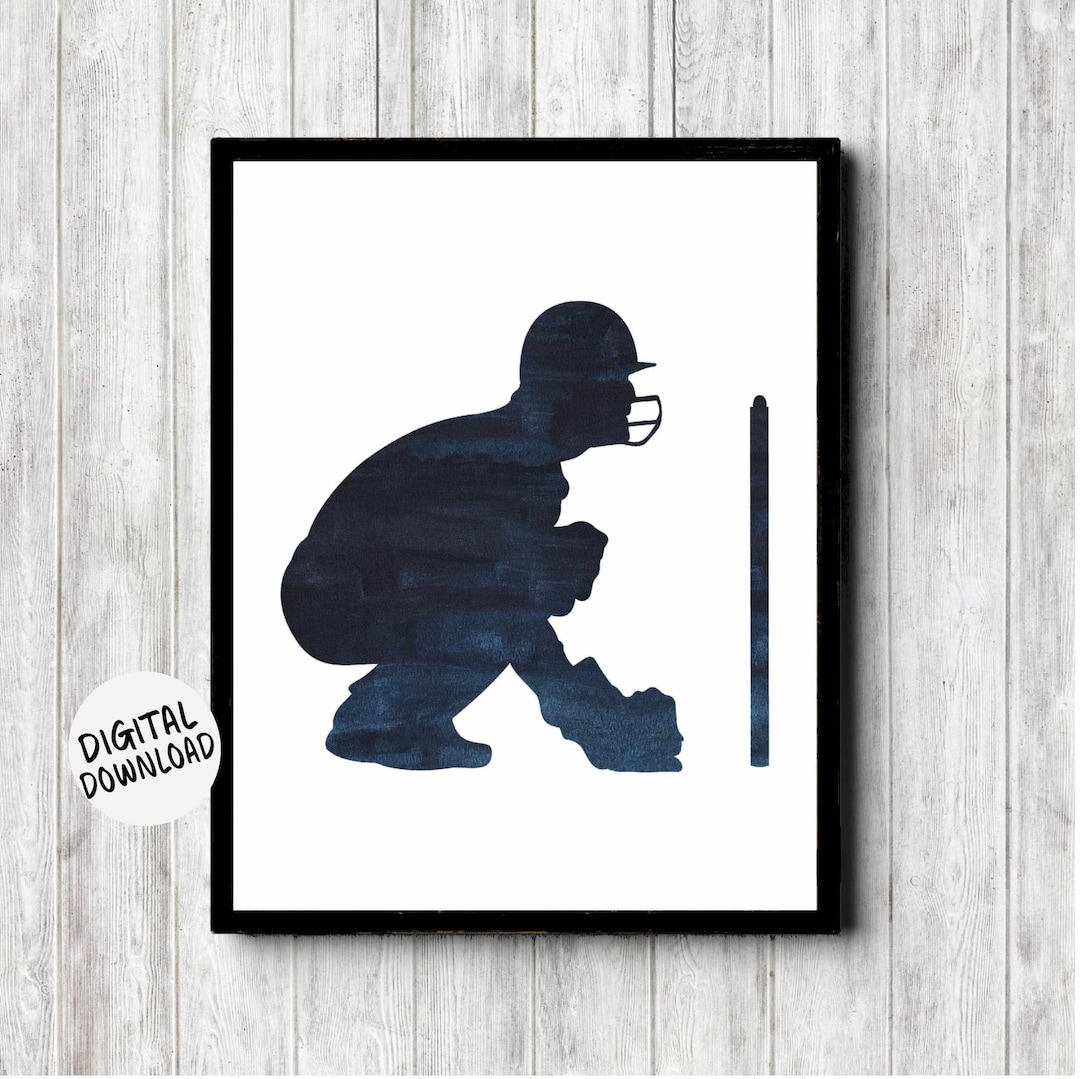 Wicket Keeper Silhouette Printable Art - Cricket Teen Boy / Nursery ...