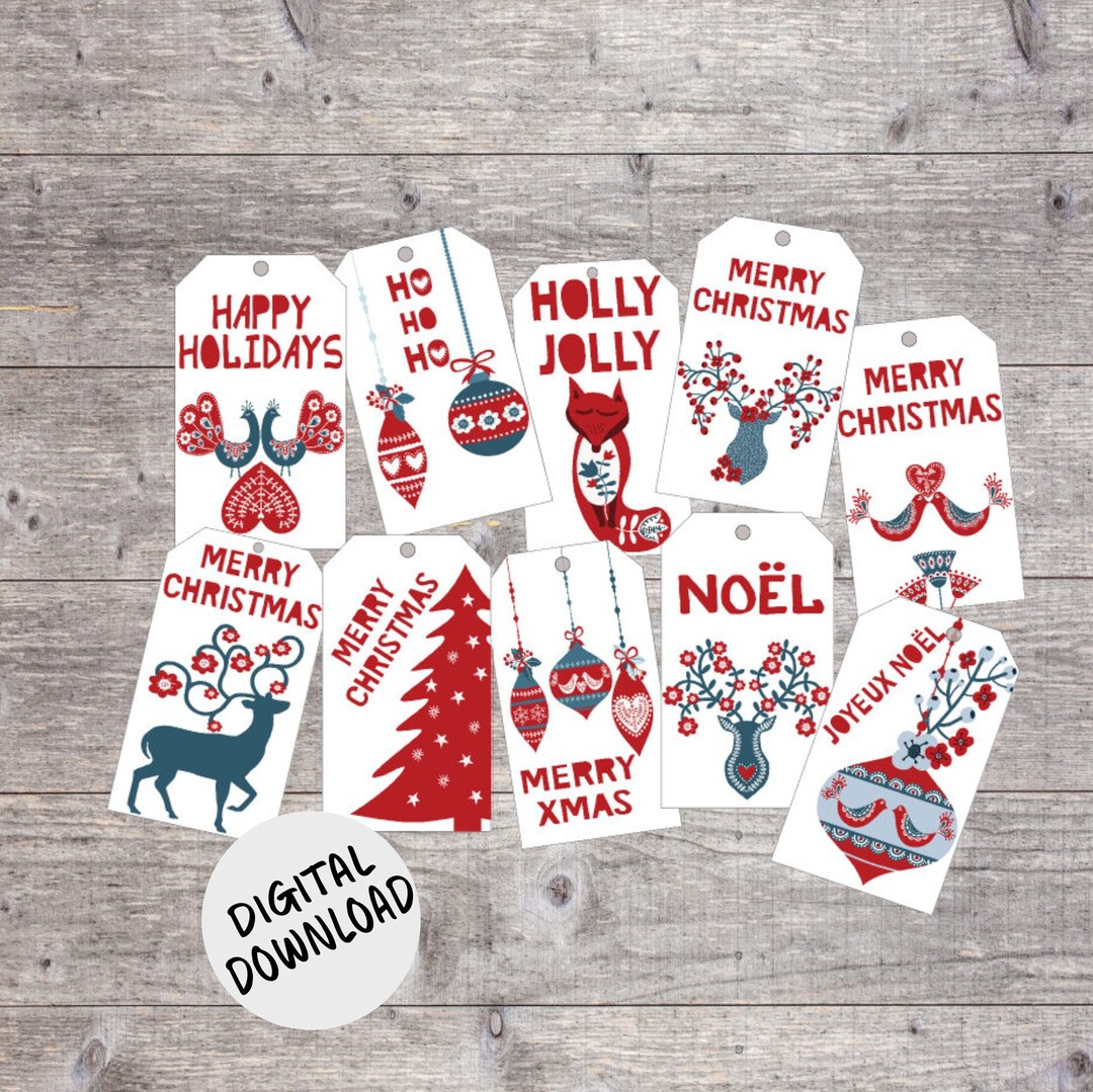 Scandinavian Holiday Gift Tags Printable Skandi Christmas - Etsy Australia
