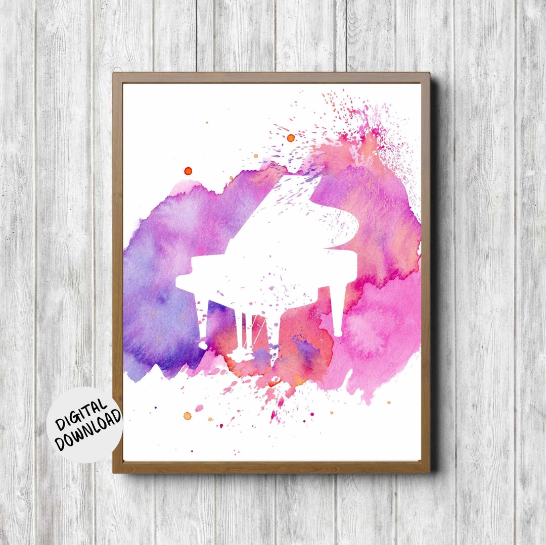 Piano Printable Girl Nursery / Room / Office Wall Art - Pianist Dorm ...