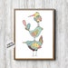 Quirky Bird Nursery Wall Art Printable - Whimsical Kids Room Wall Decor ...