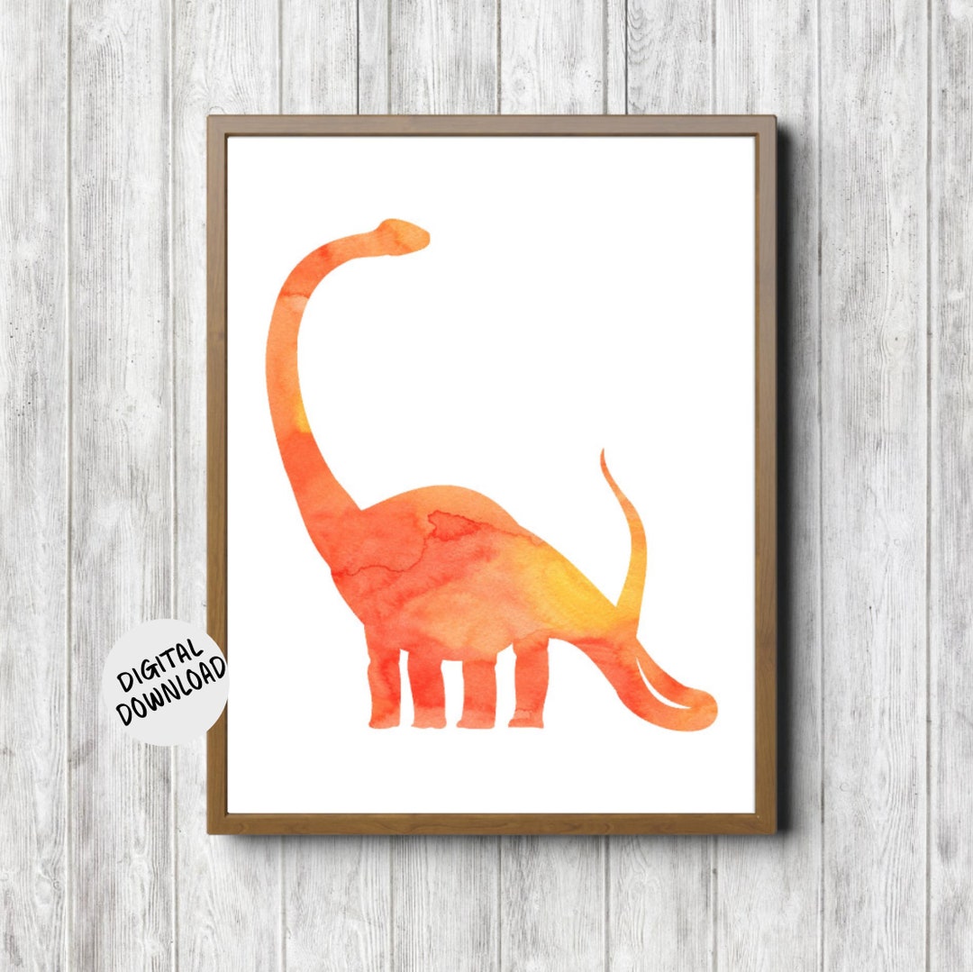 Printable Dinosaur Nursery Poster - Brontosaurus Gift for Girl / Boy ...