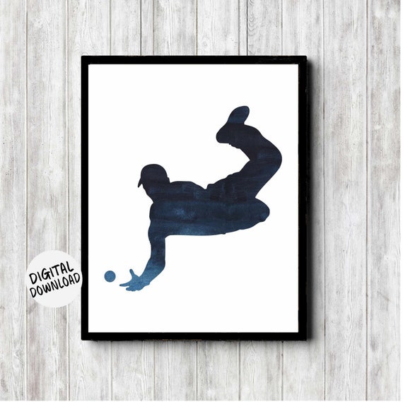 Cricket Fielder Silhouette Printable Wall Art Sports Boys | Etsy