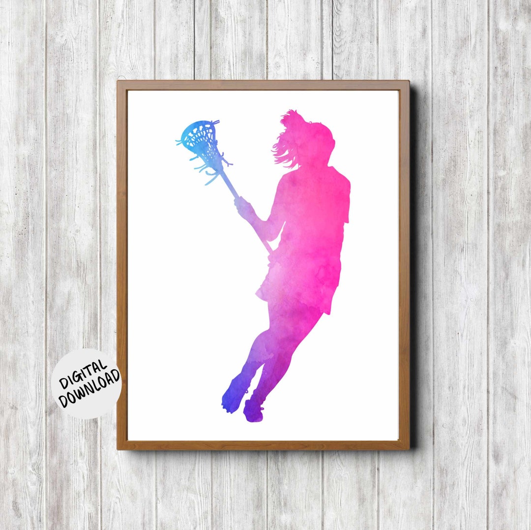 Lacrosse Woman Printable Wall Art Picture - Teen Girl Sport Room Decor ...