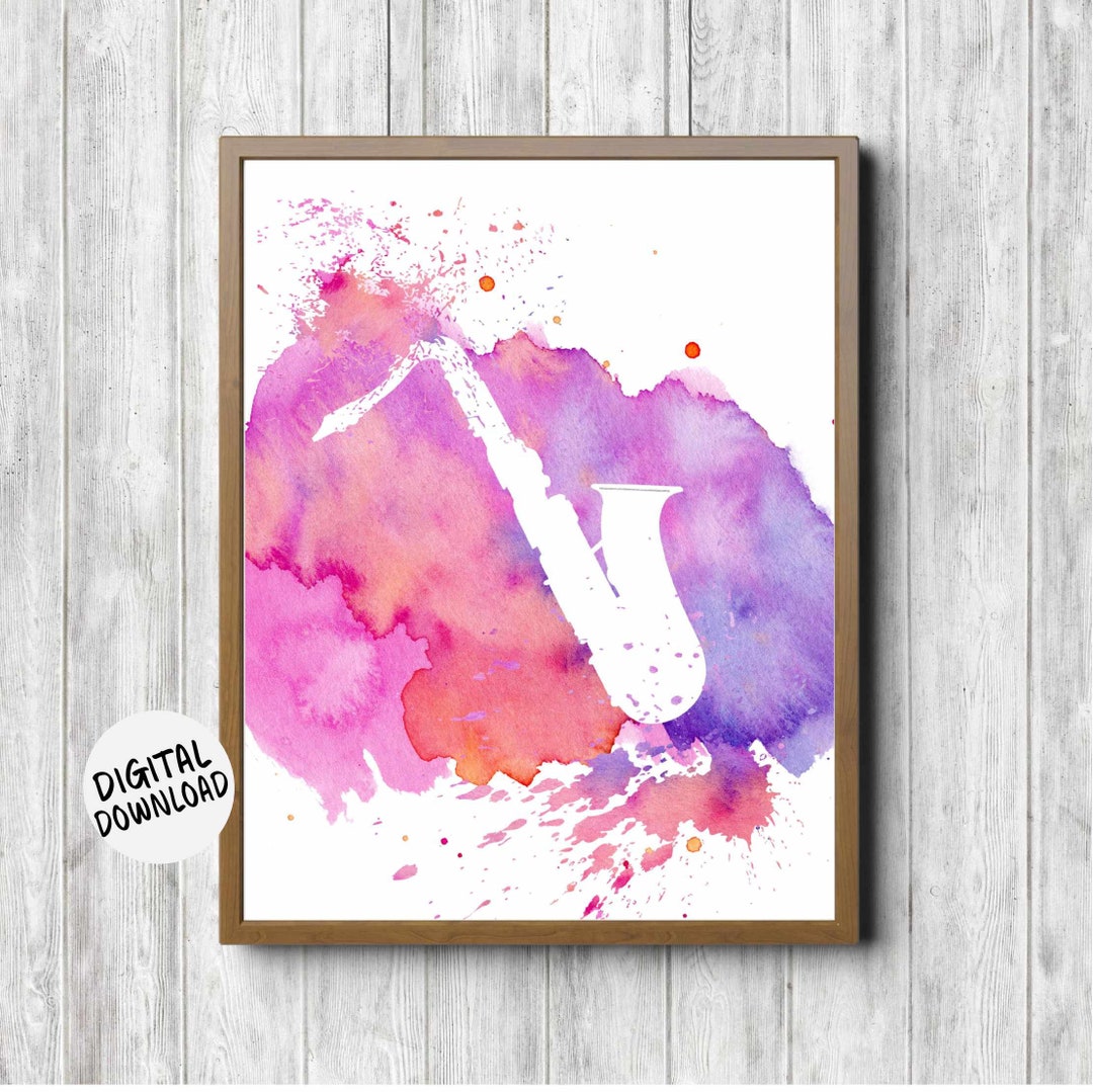 Printable Saxophone Teen Girl / Nursery Room Art - Music Theme ...