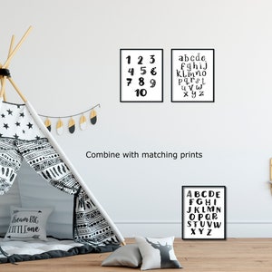 Educational Alphabet Nursery / Classroom Printable - Scandinavian Black ...