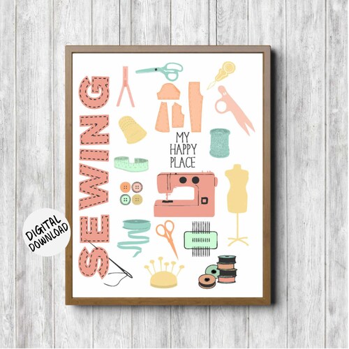Sewing Room Digital Printable Printable Sewing Poster Sewing | Etsy