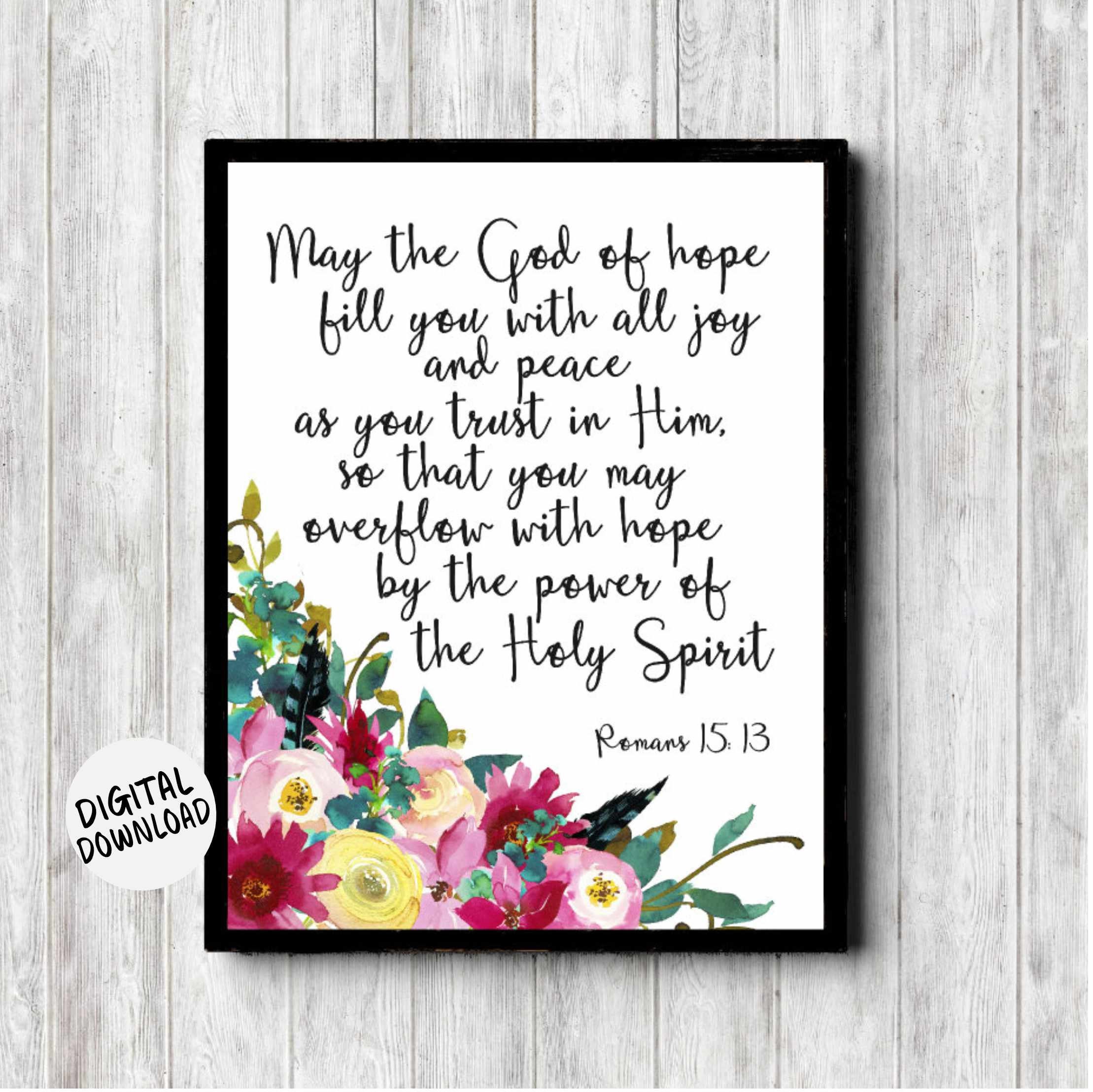 Scripture Wall Art Bible Verse Print Printable Wall Art May the God of ...