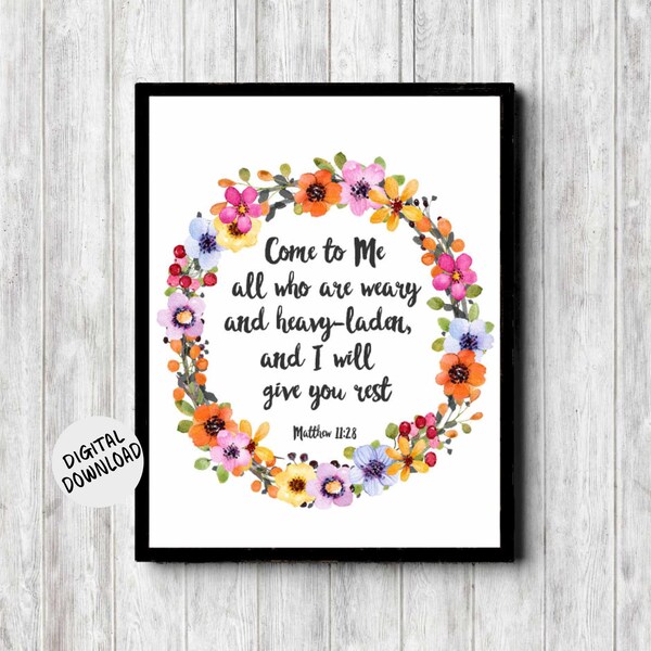 Matthew 11 28 - Etsy