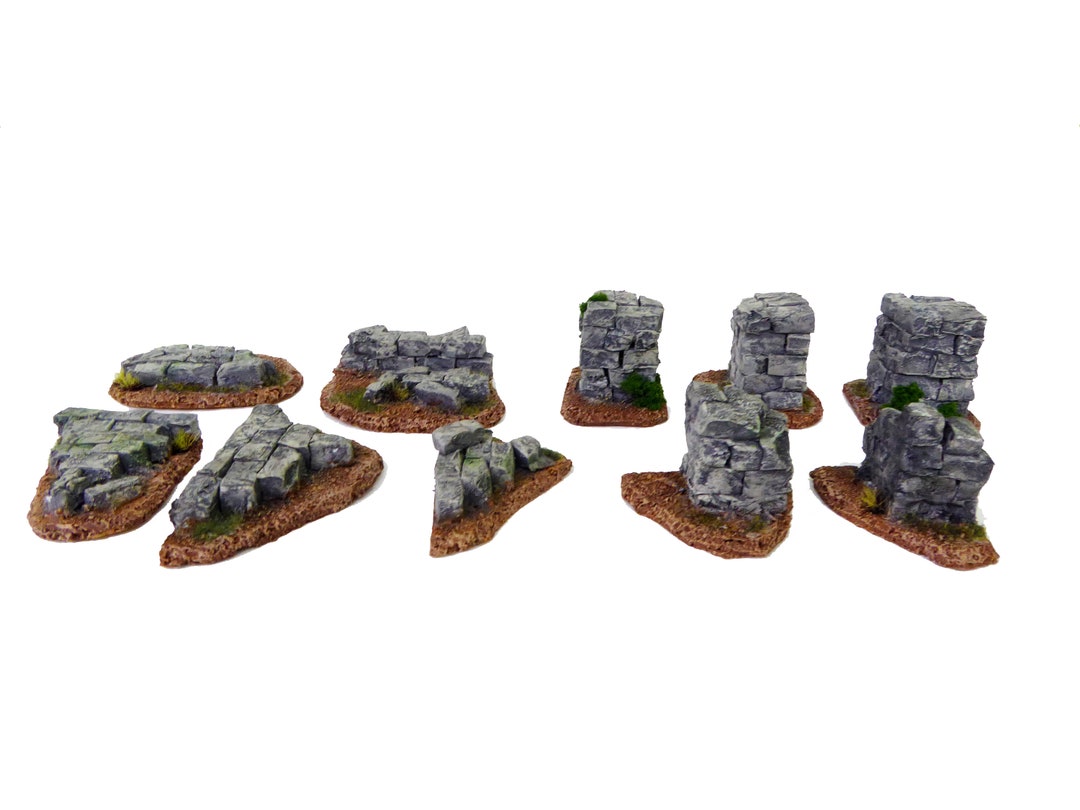 Terrain Ruins - Set for Miniature Wargame Scenery, Years 28-32mm, RPG ...