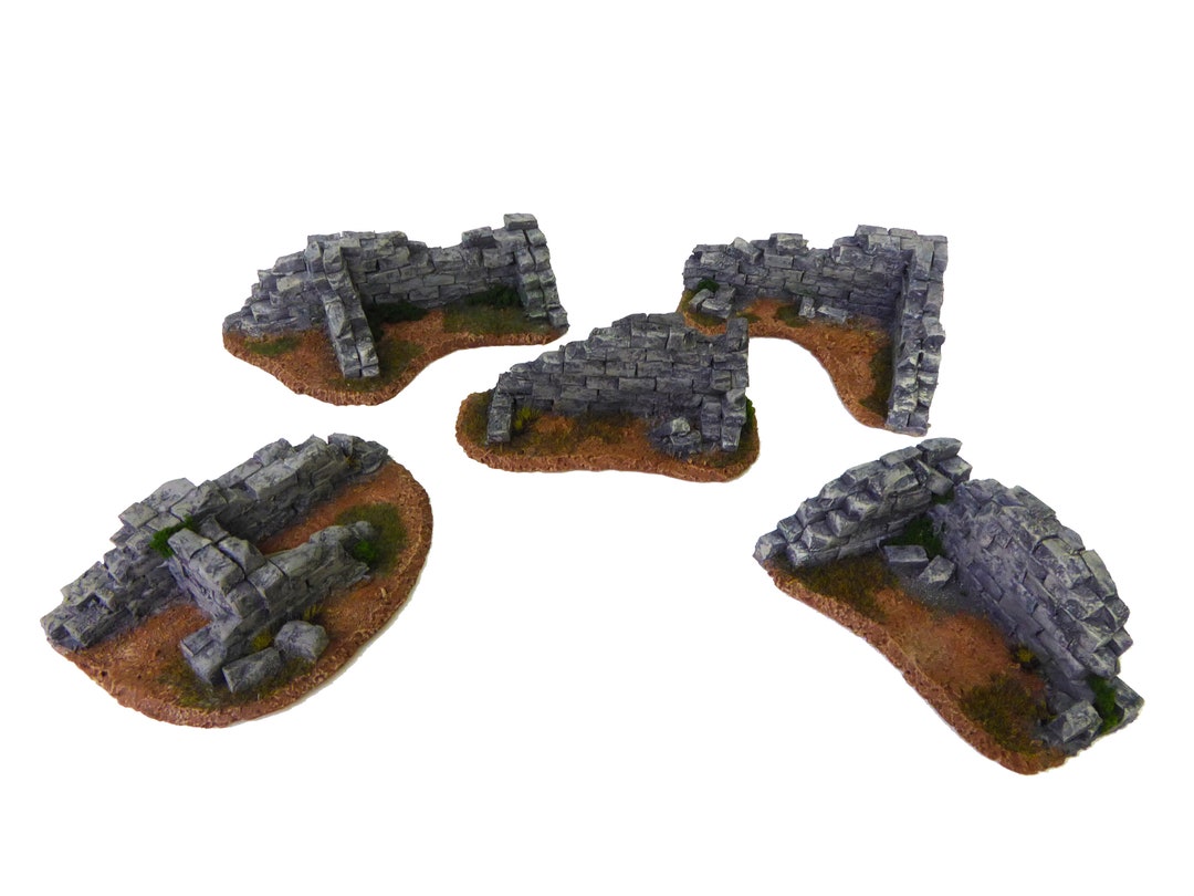 Terrain Ruins - Set for Miniature Wargame Scenery, Years 28-32mm, RPG ...
