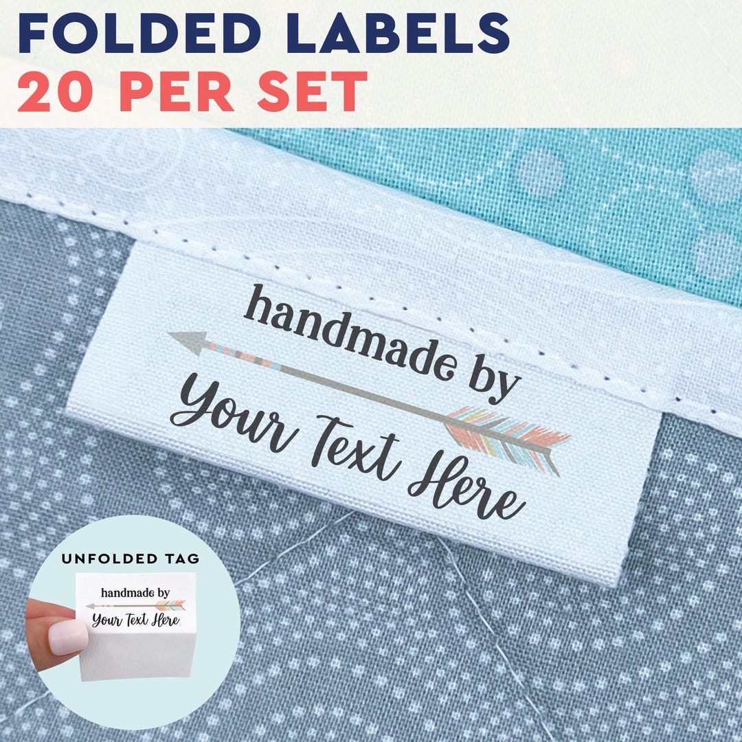 Personalized Cotton Fabric Tags, Cotton Tag Set, Sewing Labels ...