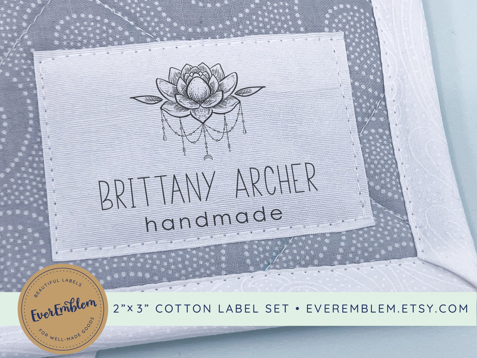 Set of 12 Cotton Labels Custom Cotton Tags Personalized - Etsy
