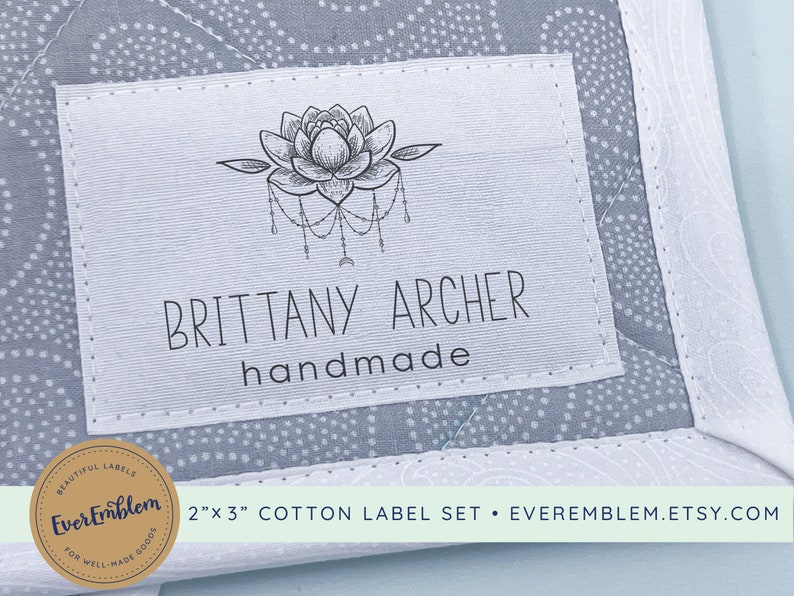 Set of 12 Cotton Labels Custom Cotton Tags Personalized - Etsy
