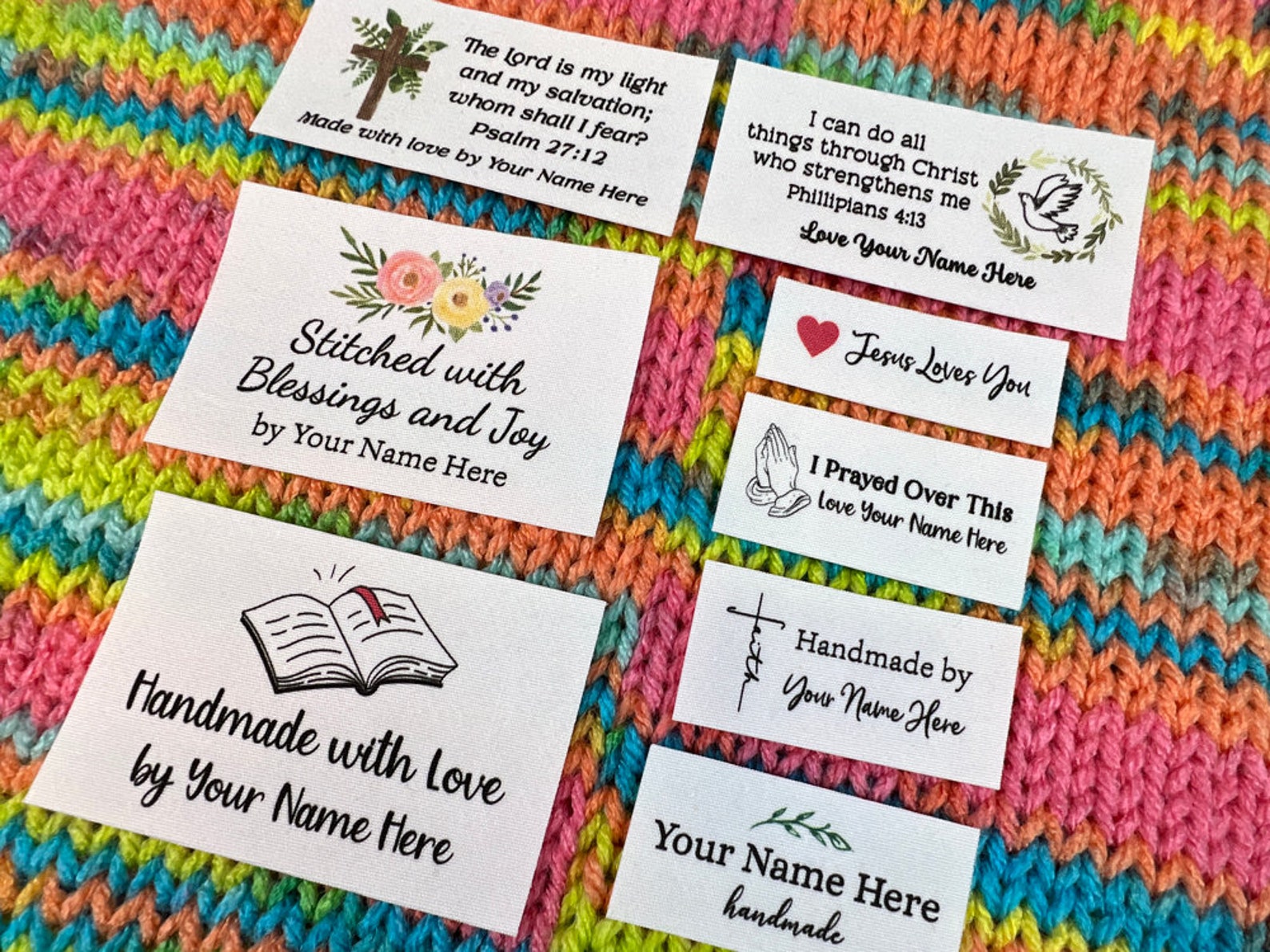 Personalized Faith Cotton Labels, Personalized Christian Sewing Tags ...