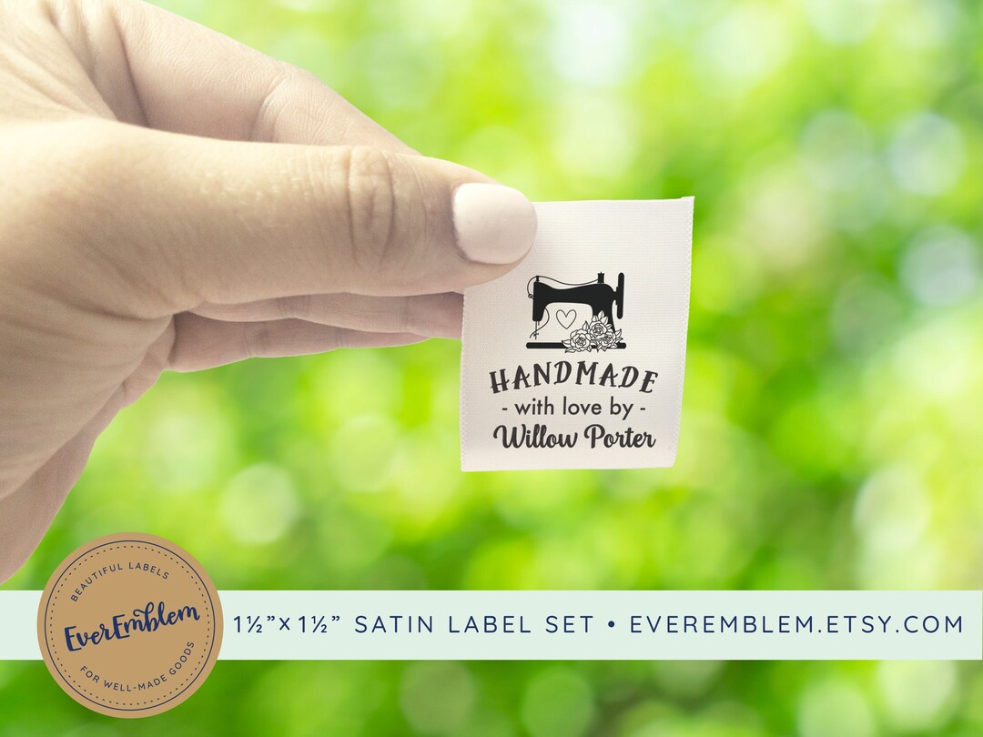 Custom Sewing Machine Satin Tag Set, Personalized Clothing Tags, Ribbon ...